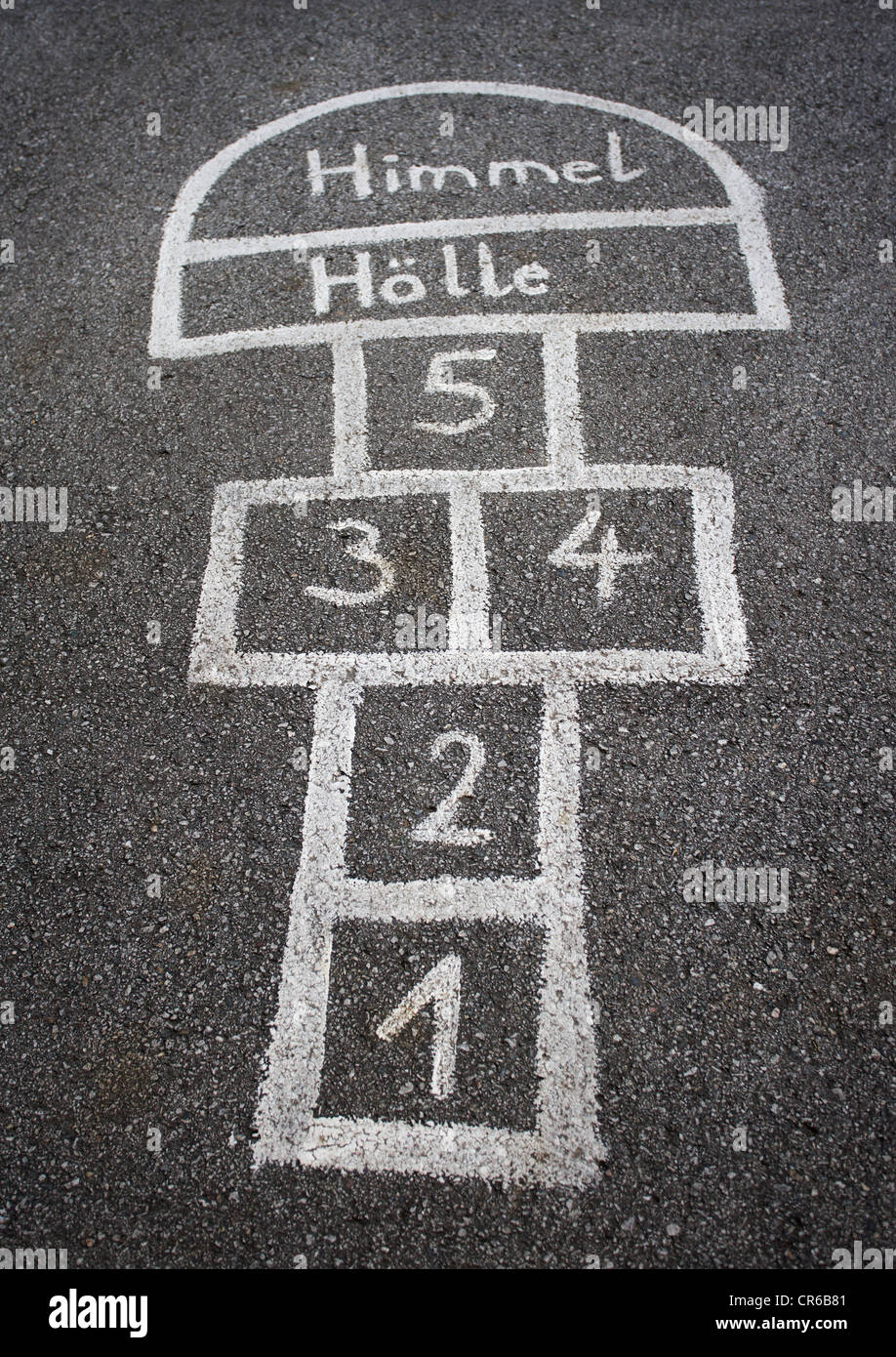Austria, Hopscotch game for kids on street Stock Photo - Alamy