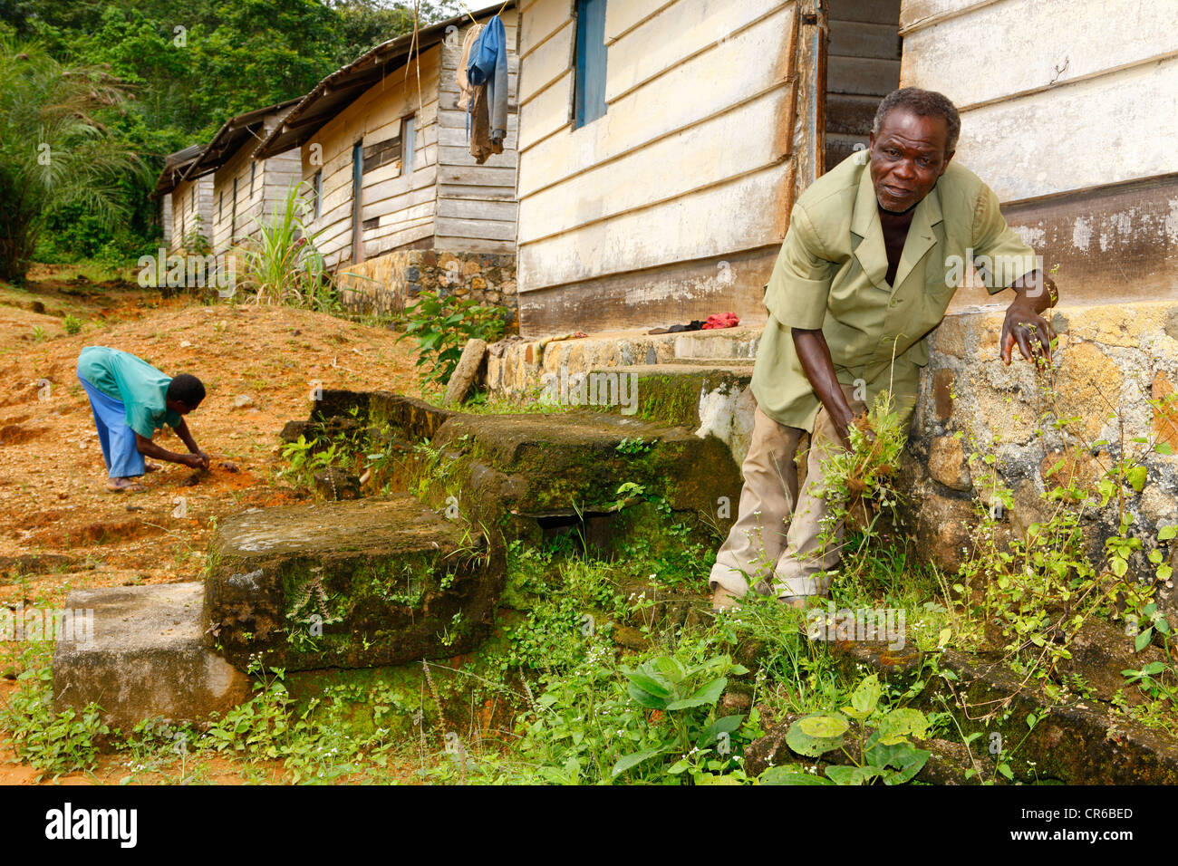 Leprous men gardening, tuberculosis and leprosy station, Manyemen ...