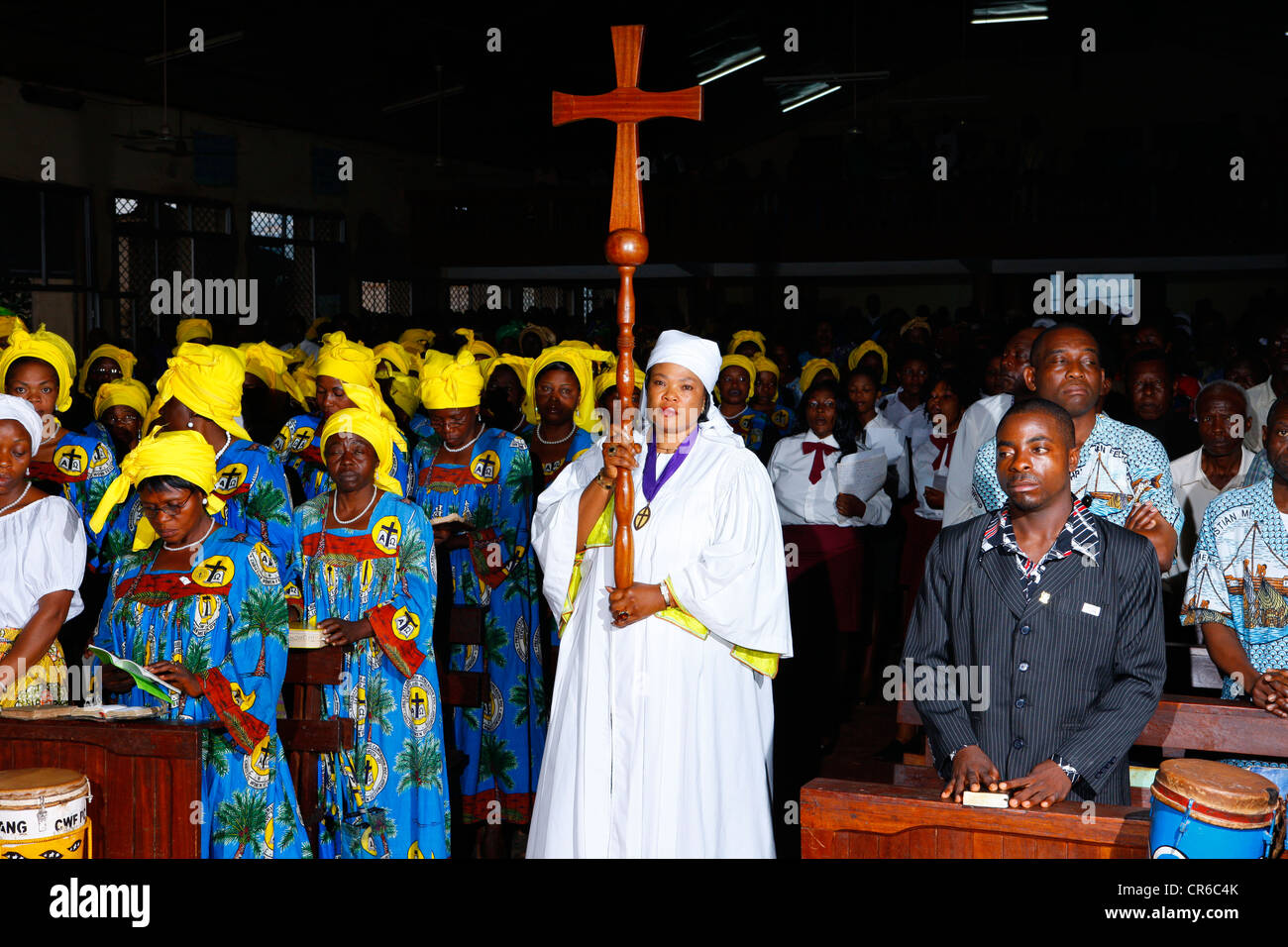 Entered the church, Sunday service, Bamenda, Cameroon, Africa Stock ...