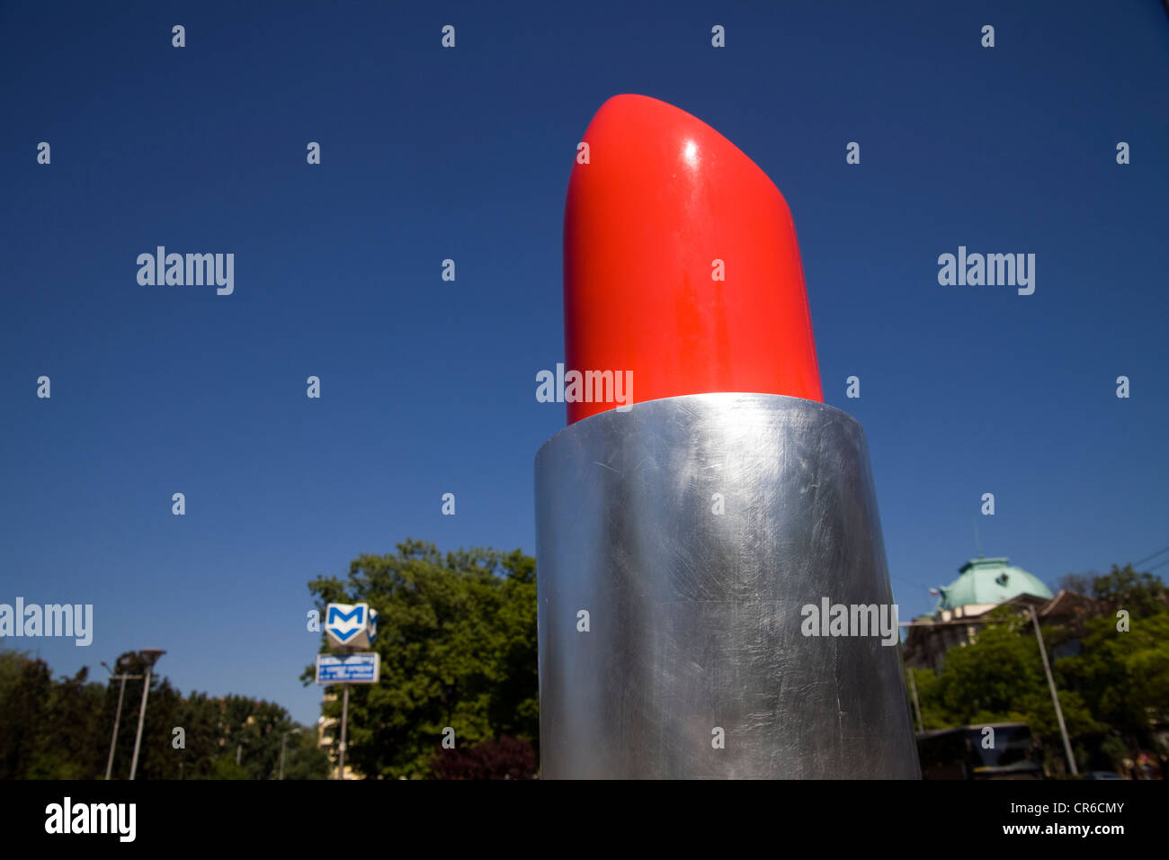 Giant Lipstick Street Decoration in Sofia, Bulgaria Stock Photo - Alamy