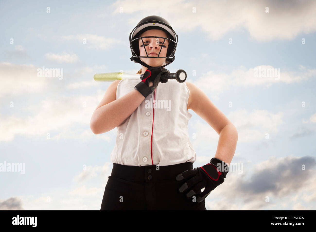 Girl hitting softball hi-res stock photography and images - Alamy