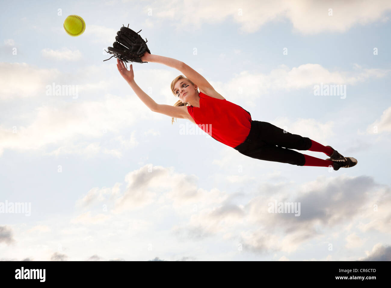 Catching Ball Softball Stock Photos & Catching Ball Softball Stock ...