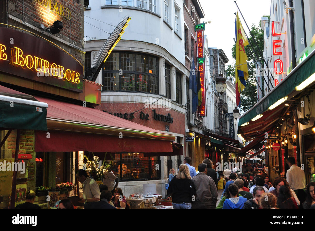 Rue des Bouchers, Brussels Stock Photo - Alamy