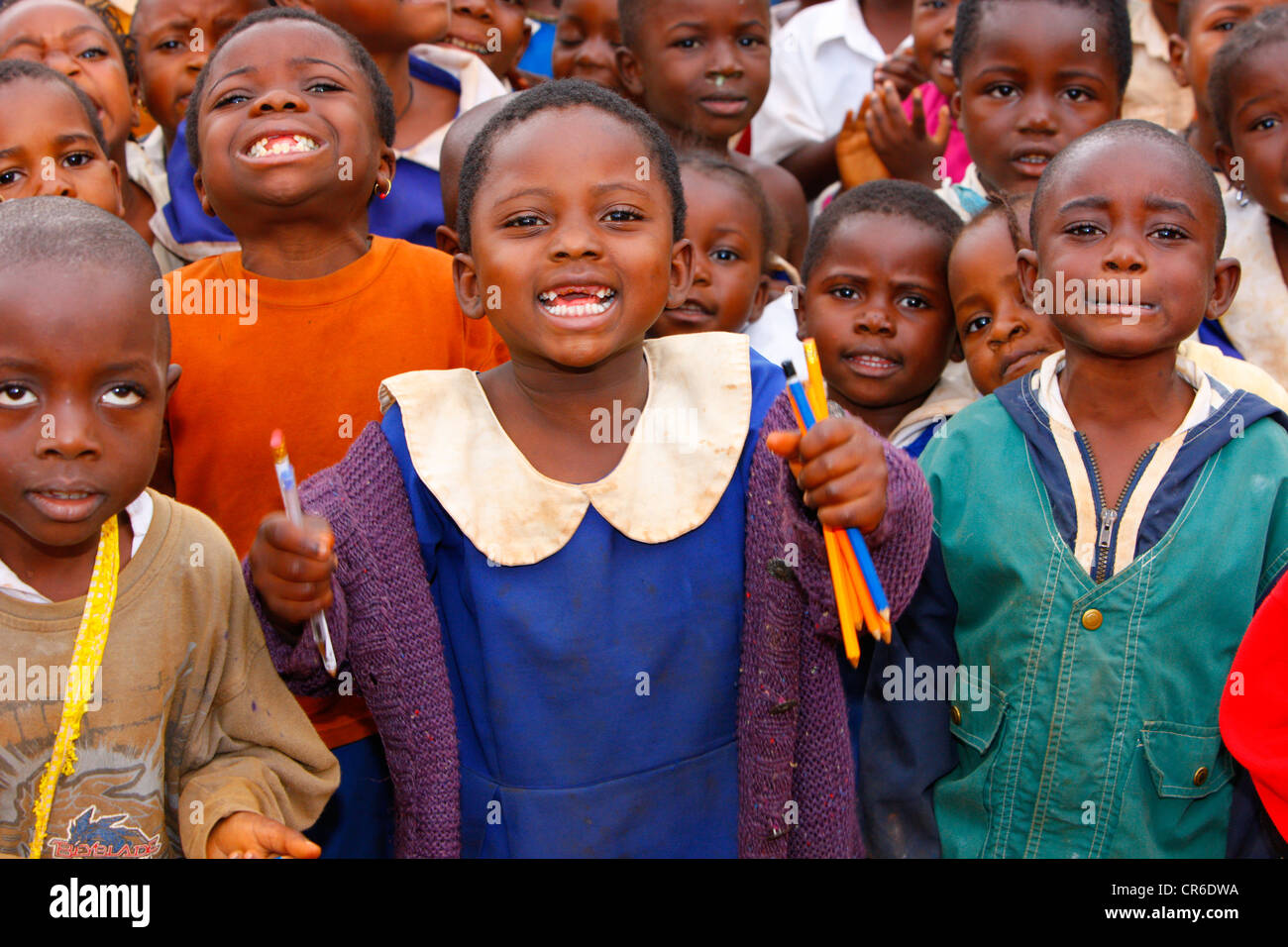 School children, 7, wearing school uniforms, primary school, Bamenda ...