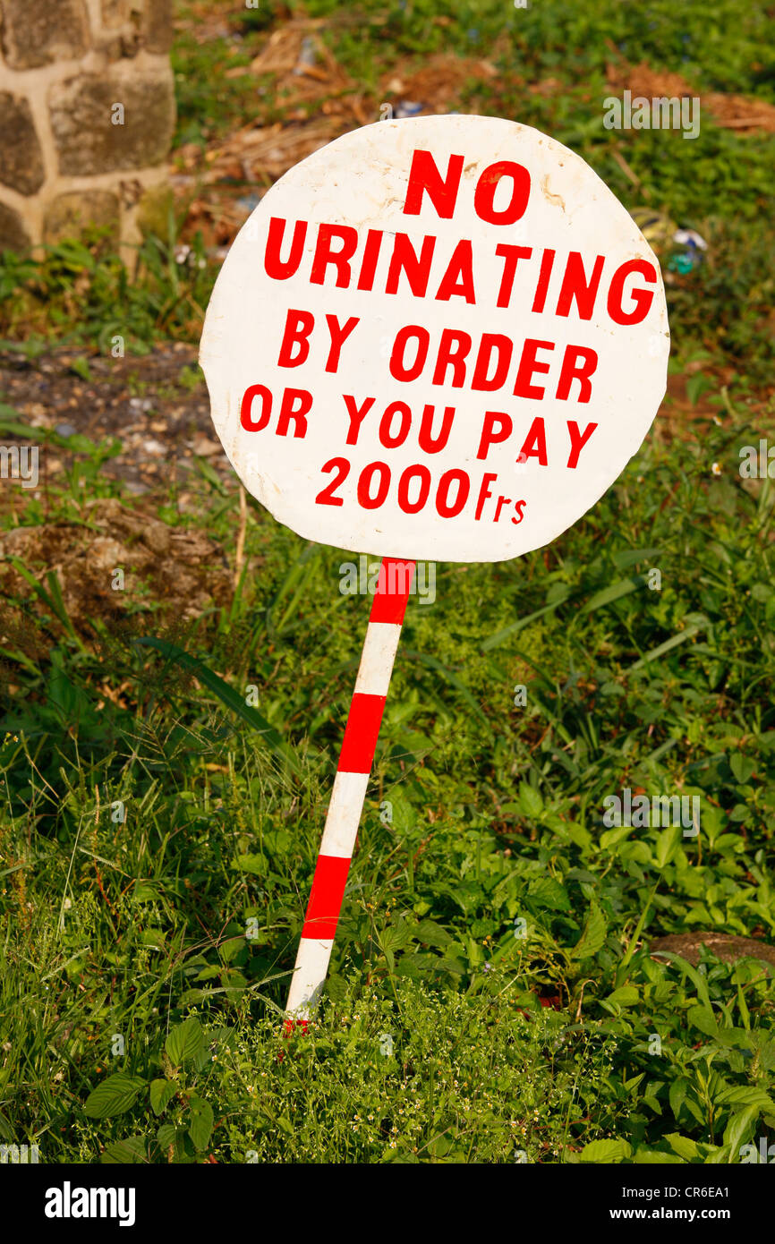 No urinating, prohibition sign, Bamenda, Cameroon, Africa Stock Photo ...