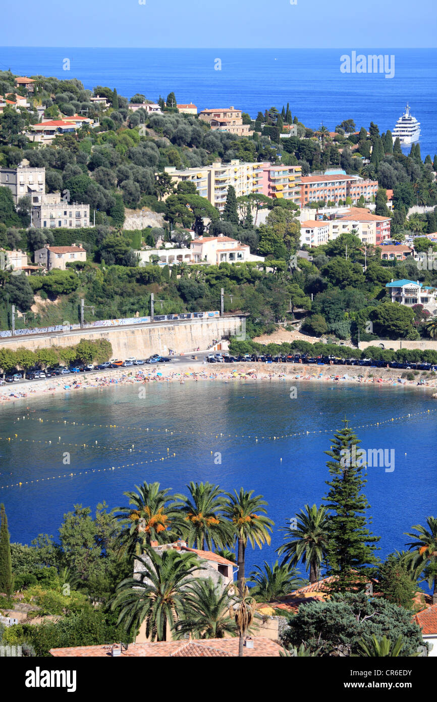Top view above Villefranche sur mer beaches Stock Photo - Alamy
