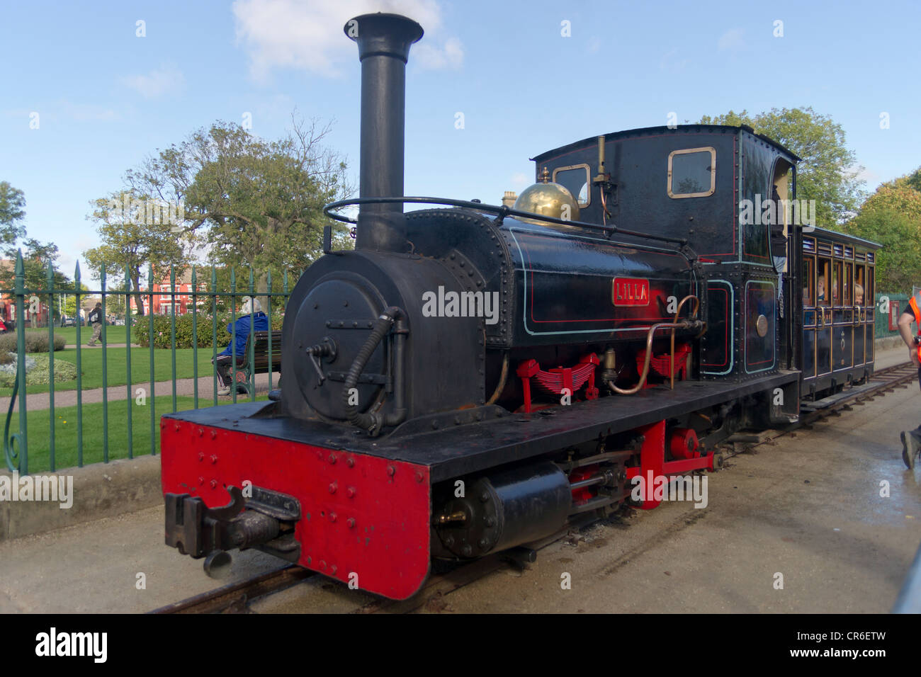 A steam engine at Birkenhead Park Festival of transport 2011 Stock ...