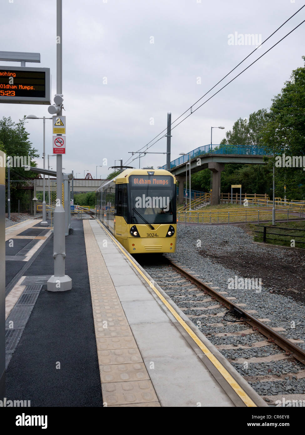 Oldham Mumps Temporary Metrolink stop. Oldham, Greater Manchester, UK ...
