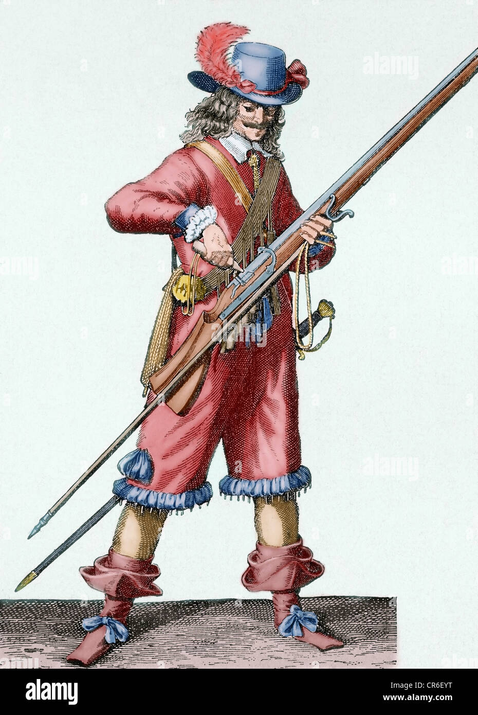 France. Army of the 18th century. Musketeer of the Infantry of Louis ...