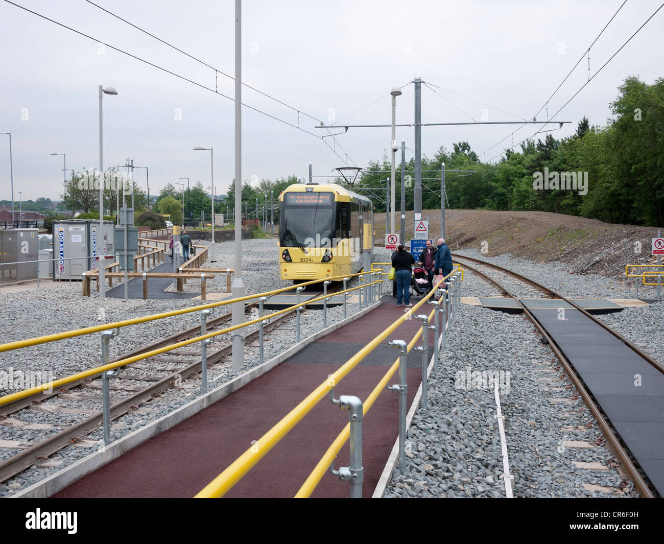 Oldham Mumps Temporary Metrolink stop. Oldham, Greater Manchester, UK ...