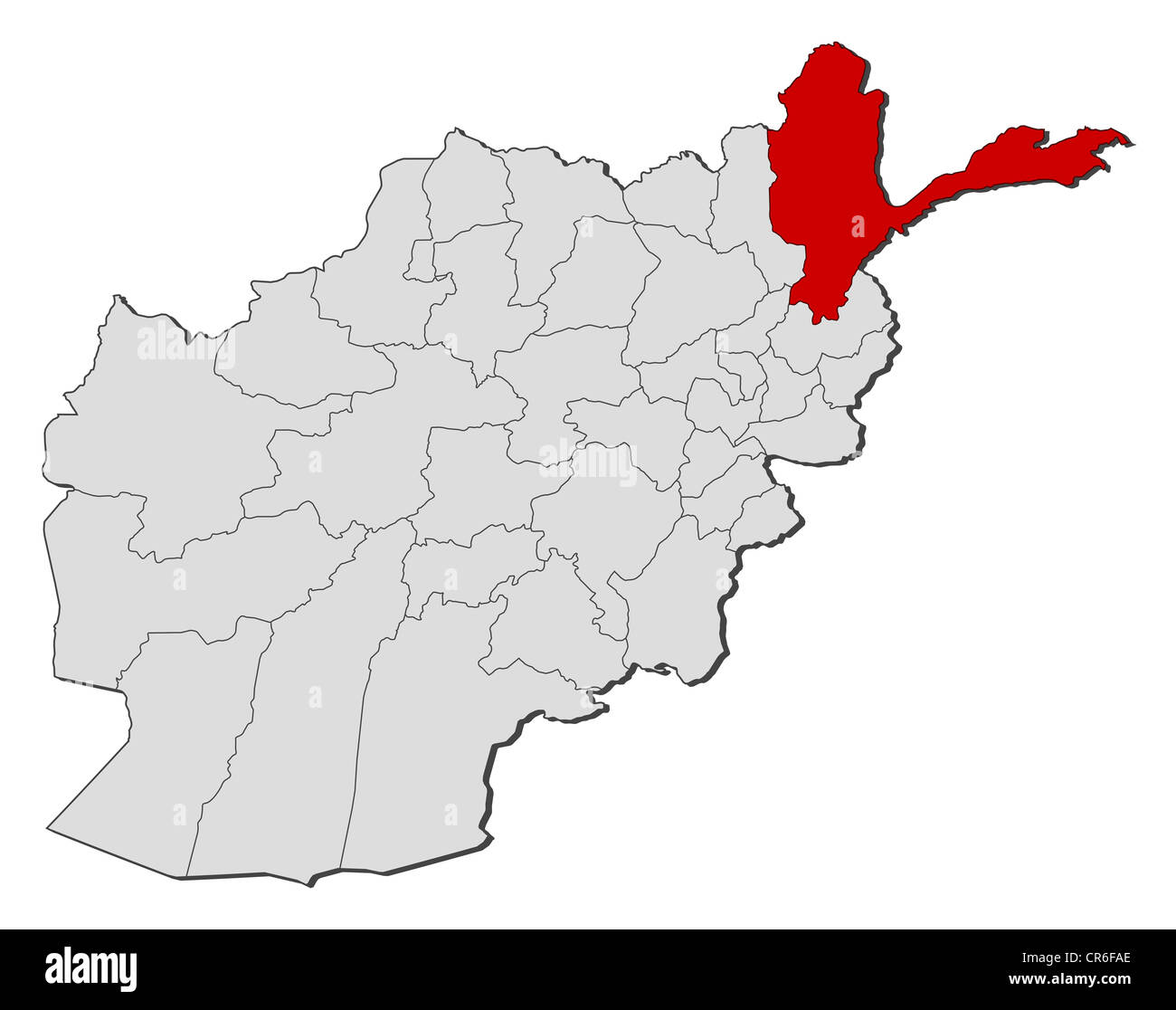 Political map of Afghanistan with the several provinces where ...