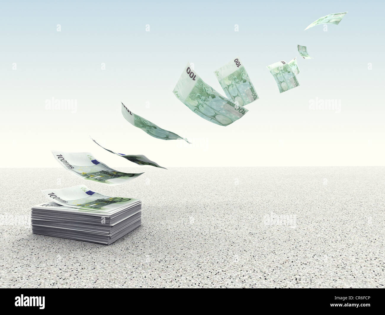3d image of money fly in the sky Stock Photo - Alamy