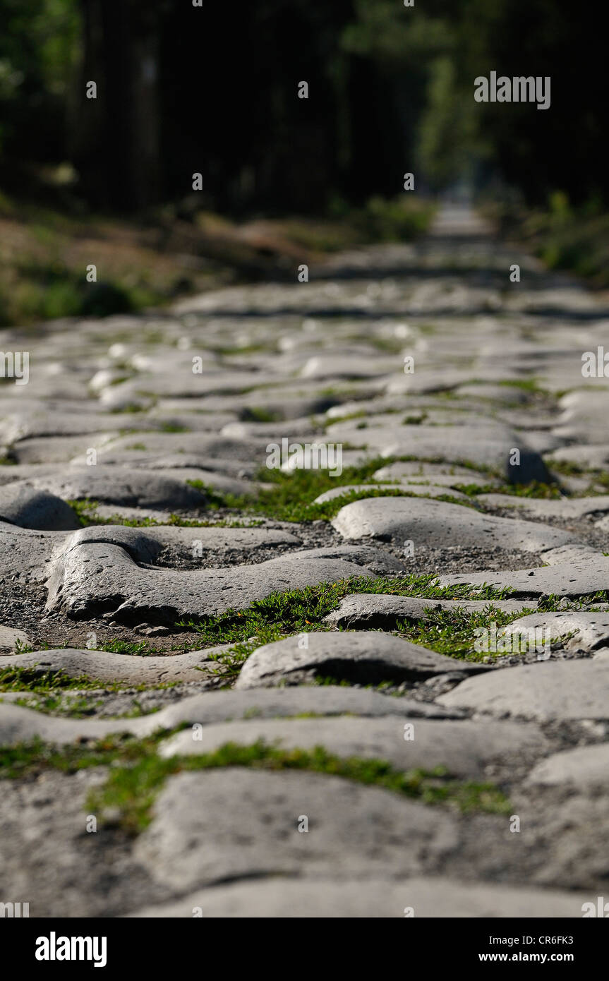 Ancient paving stones on the Appian Way, Via Appia Antica, Rome, Lazio ...