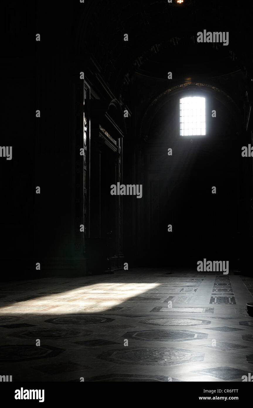 Light shining through a window onto the marble floor in the Basilica of ...