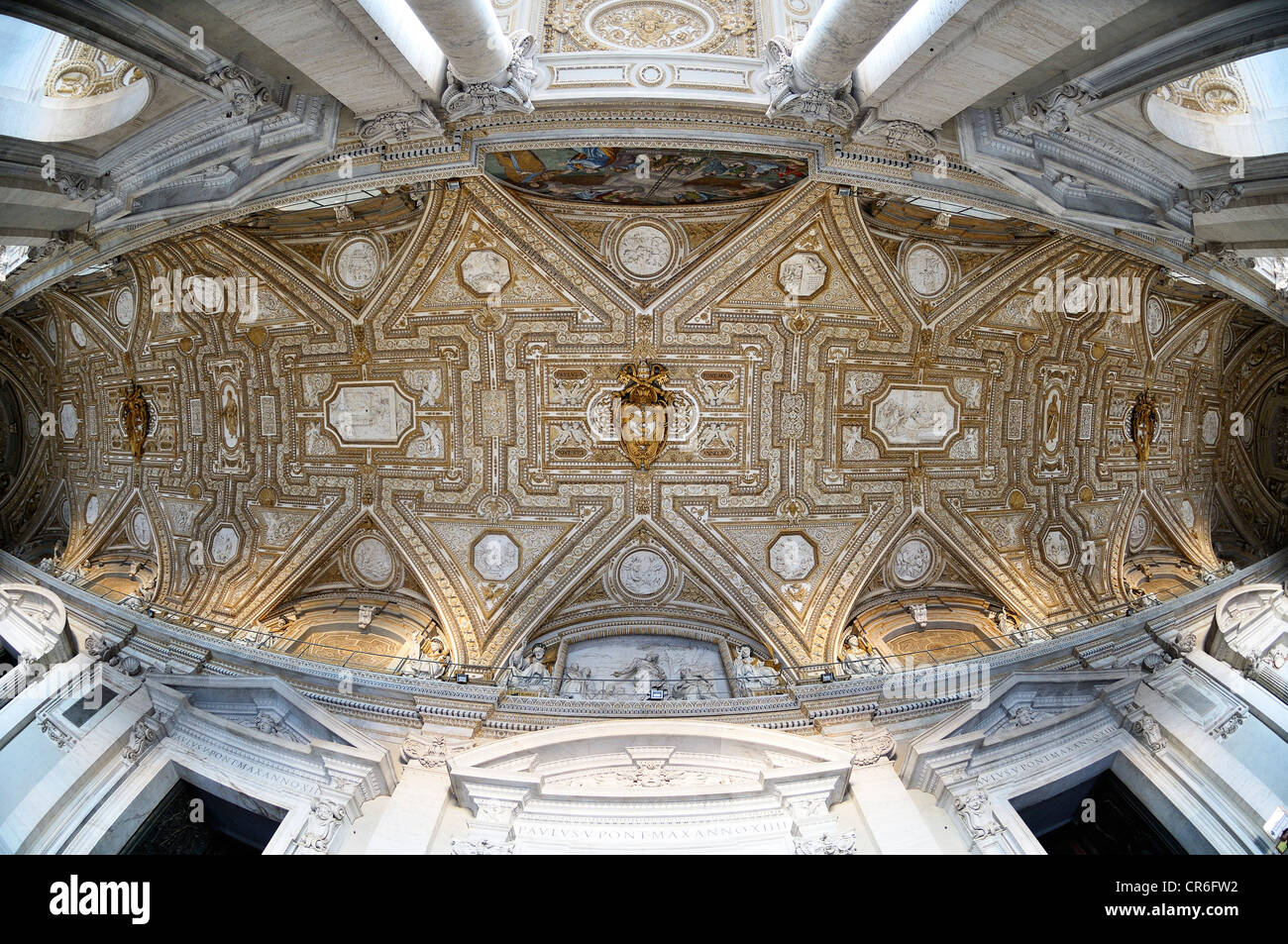 Ornate ceiling frescos in the Basilica of Saint Peter, St. Peter's ...