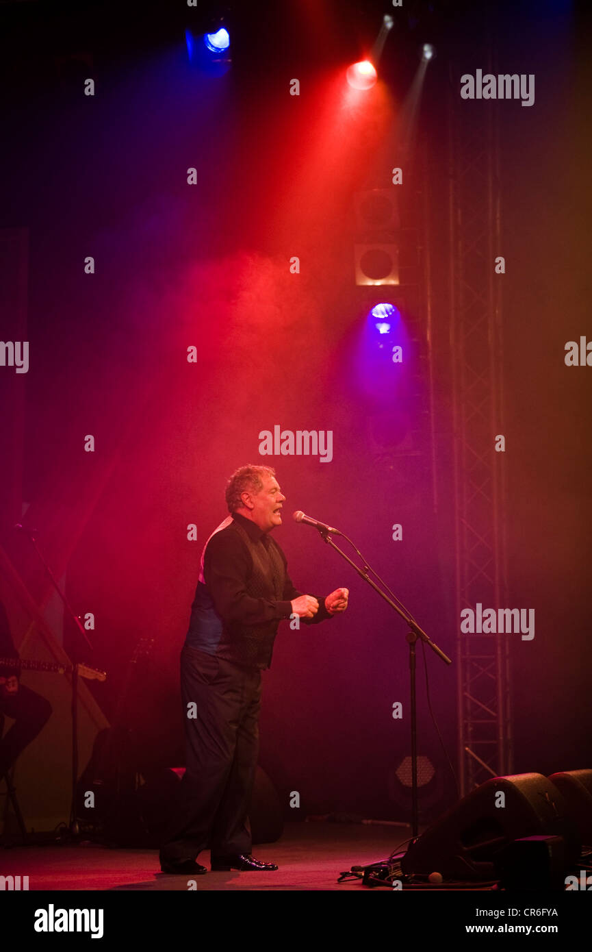 Max Boyce Welsh entertainer performing on stage at The Telegraph Hay ...