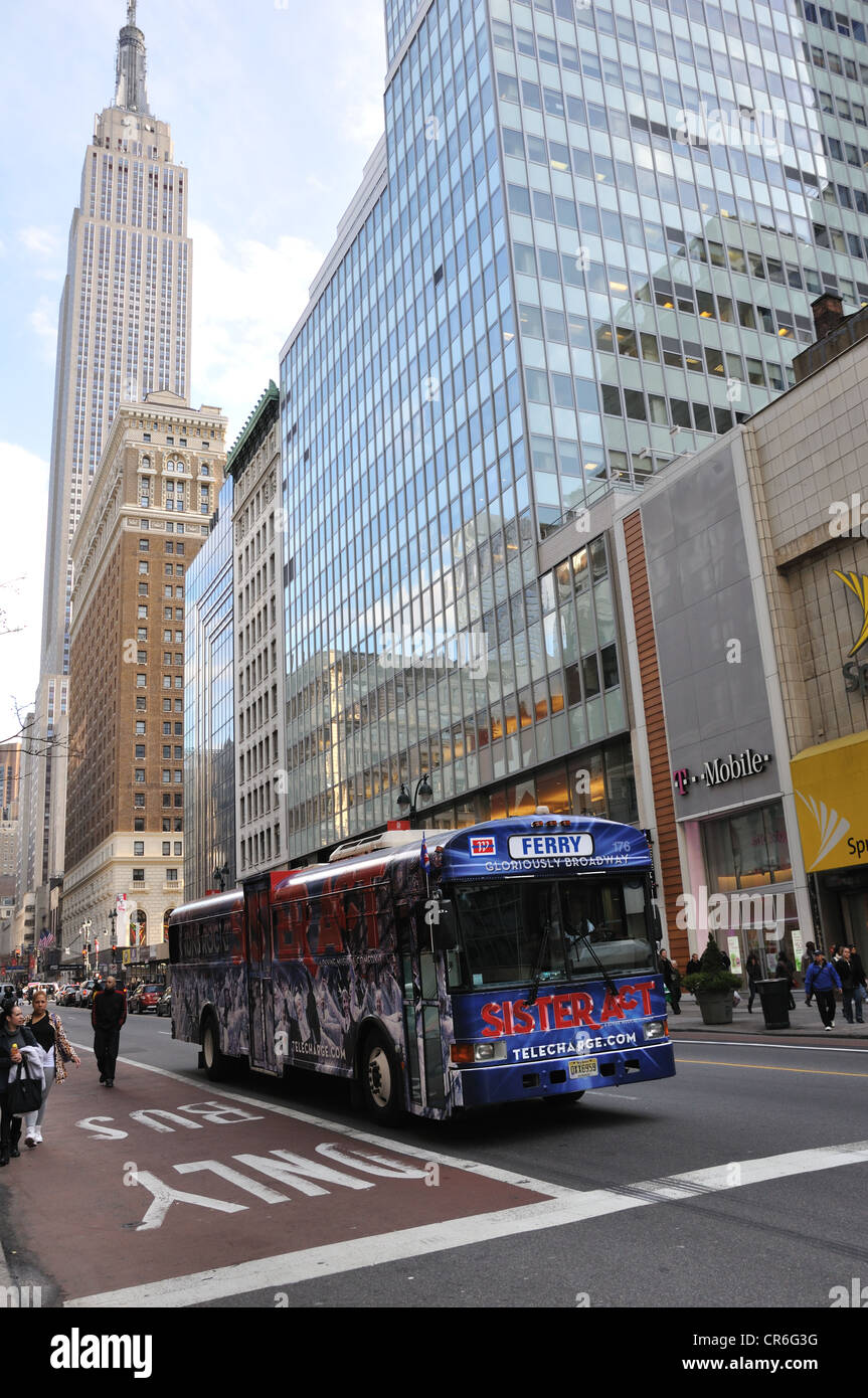 Bus public transportation, New York City, USA Stock Photo - Alamy