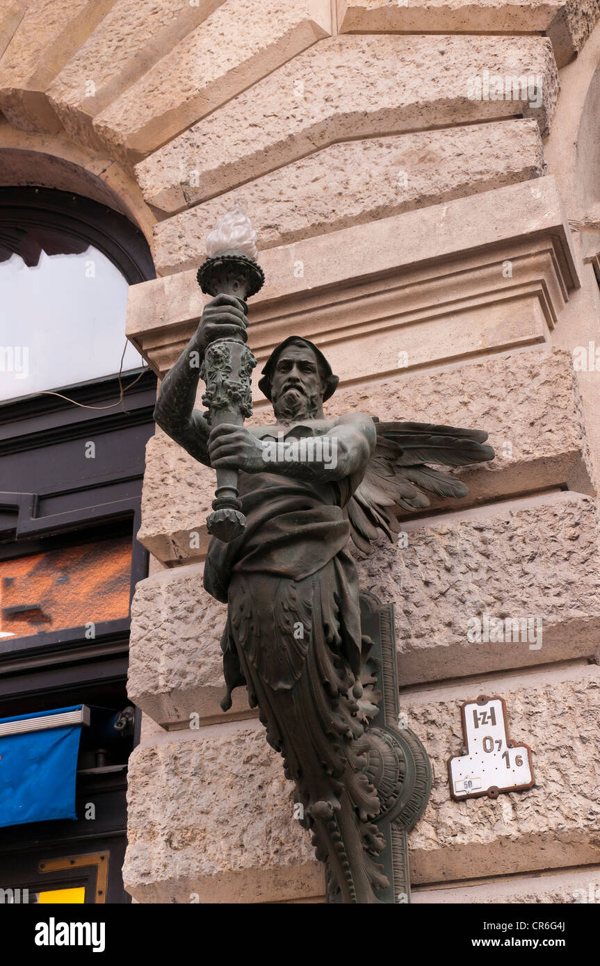 Statue Wall Sconce in Budapest in Hungary in Eastern Europe Stock Photo ...