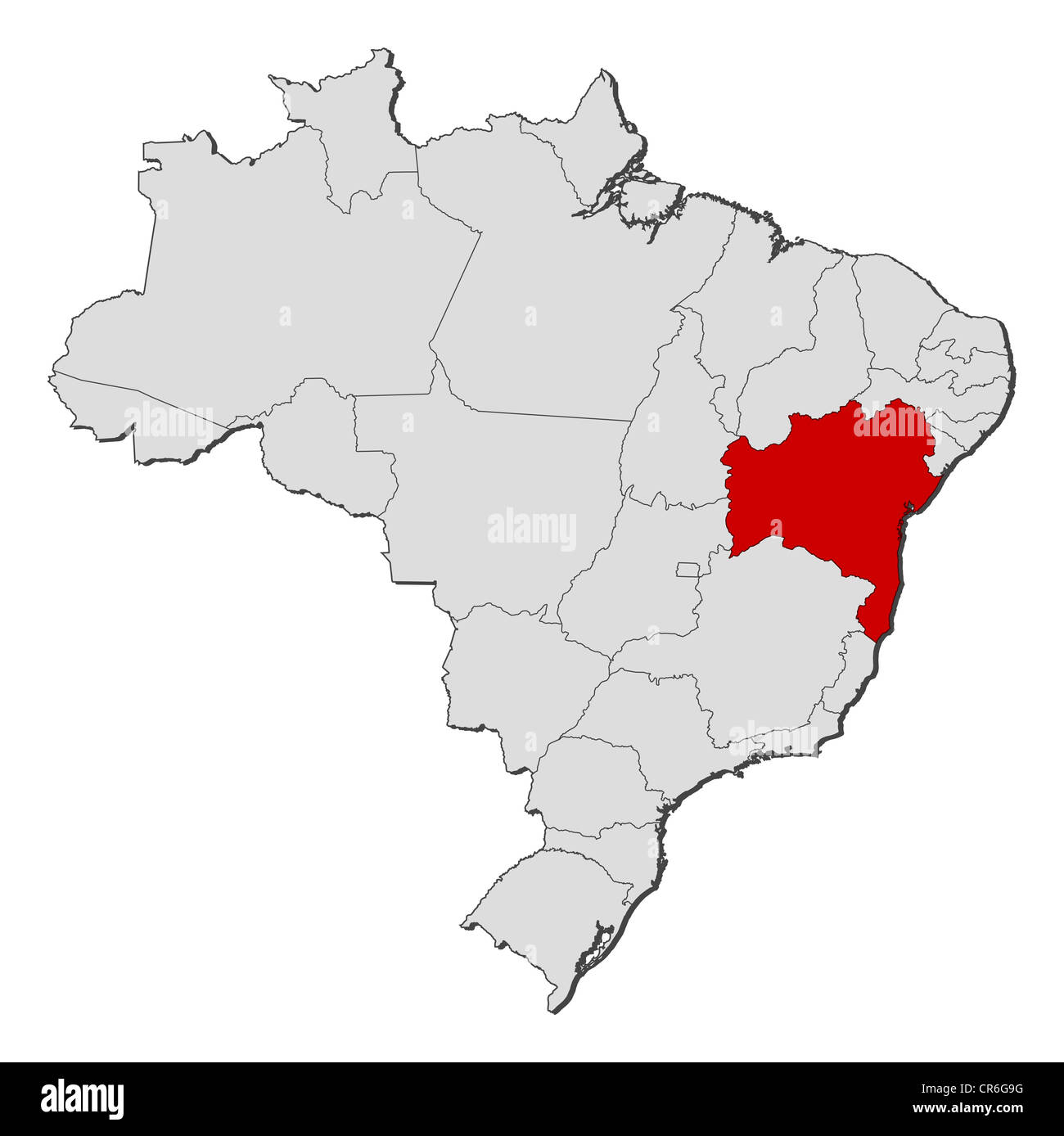 Political map of Brazil with the several states where Bahia is ...