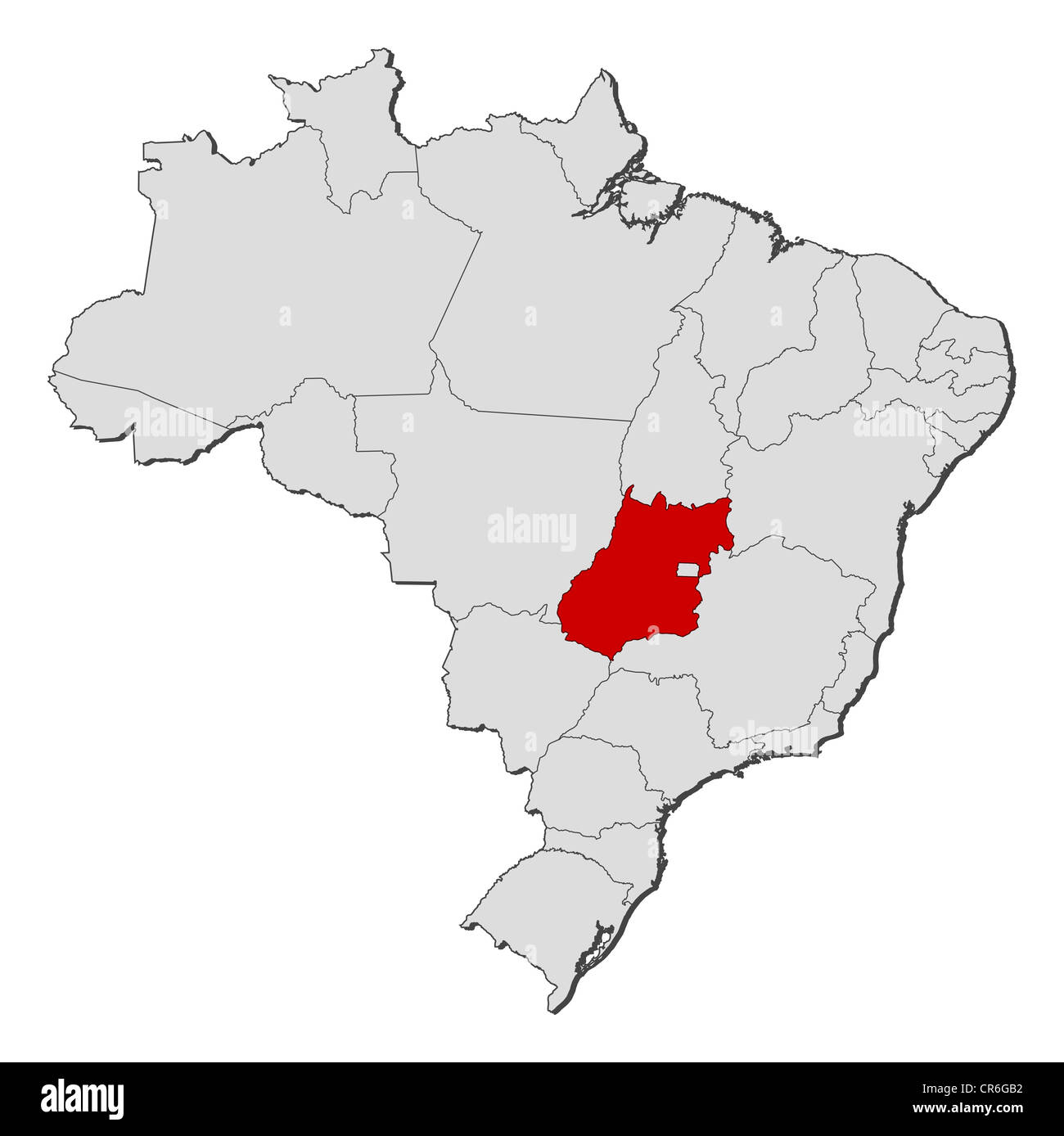 Political map of Brazil with the several states where Goiás is ...