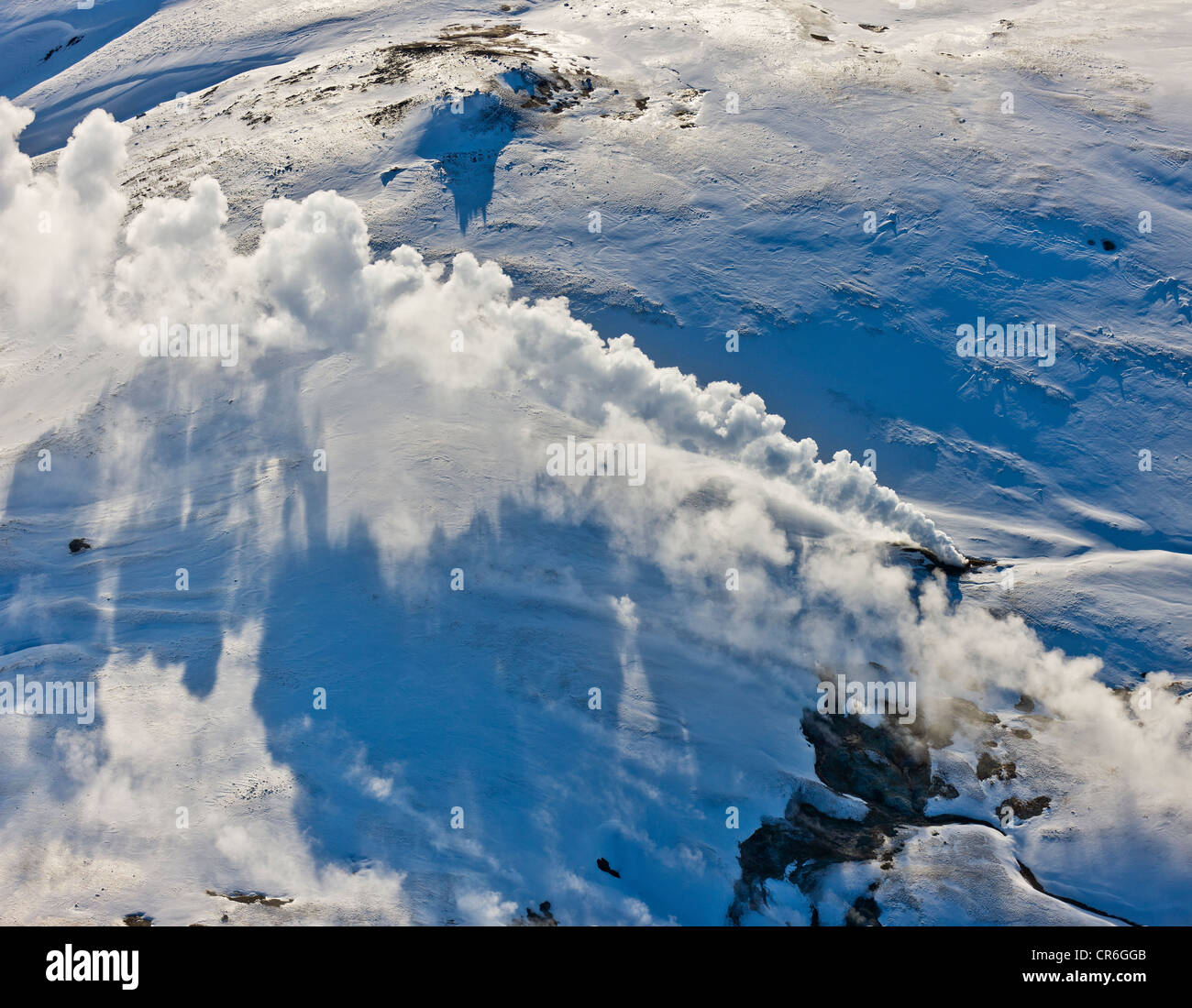 Steam rising from geothermal area, Hrafntinnusker, Central Highlands ...