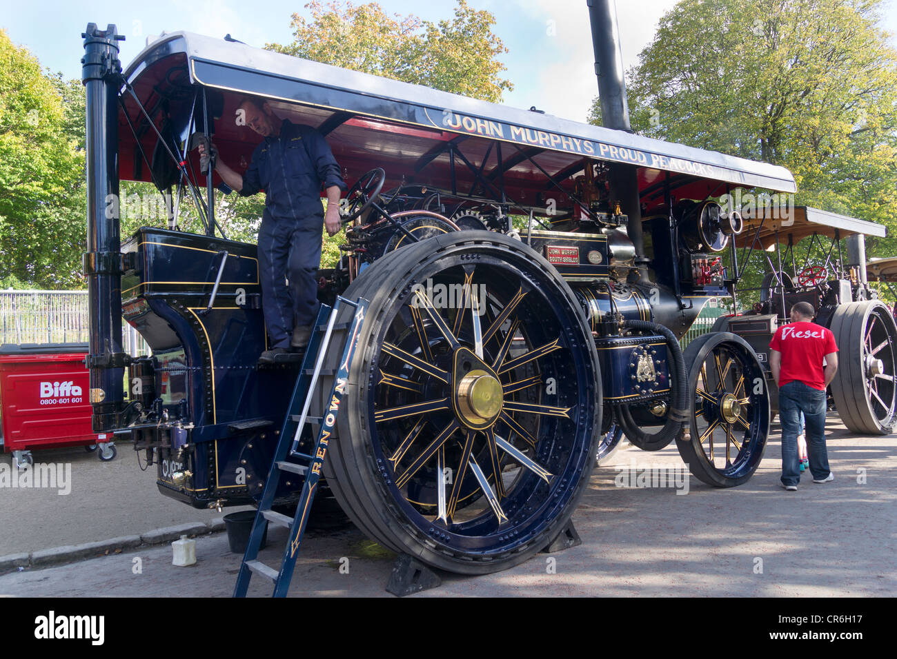 Traction engines at Birkenhead heritage vehicle show in Birkenhead Park ...