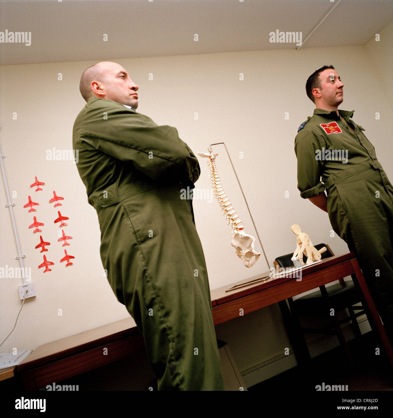 Engineering ground staff of the Red Arrows, Britain's RAF aerobatic ...