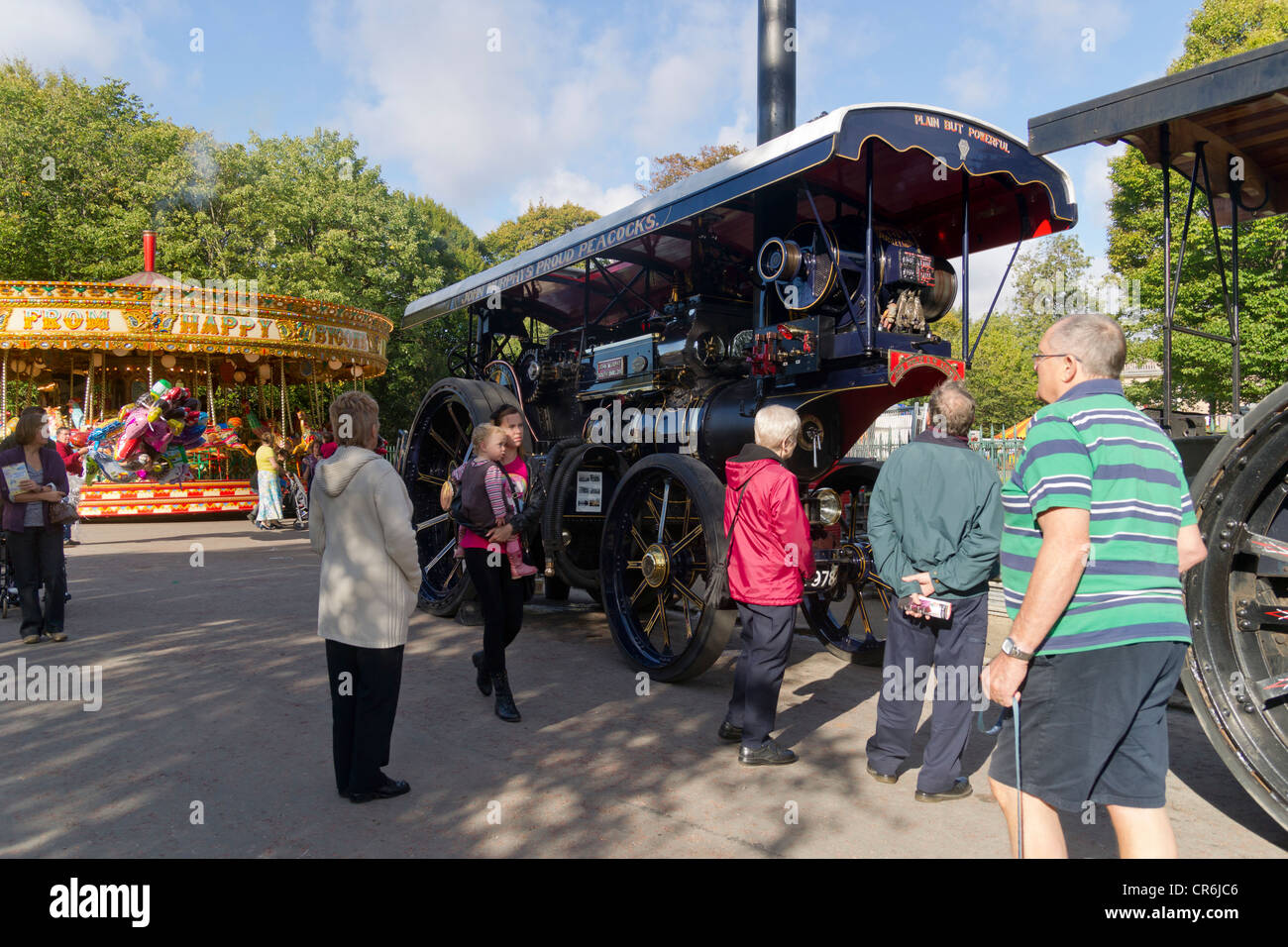 Traction engines at Birkenhead heritage vehicle show in Birkenhead Park ...