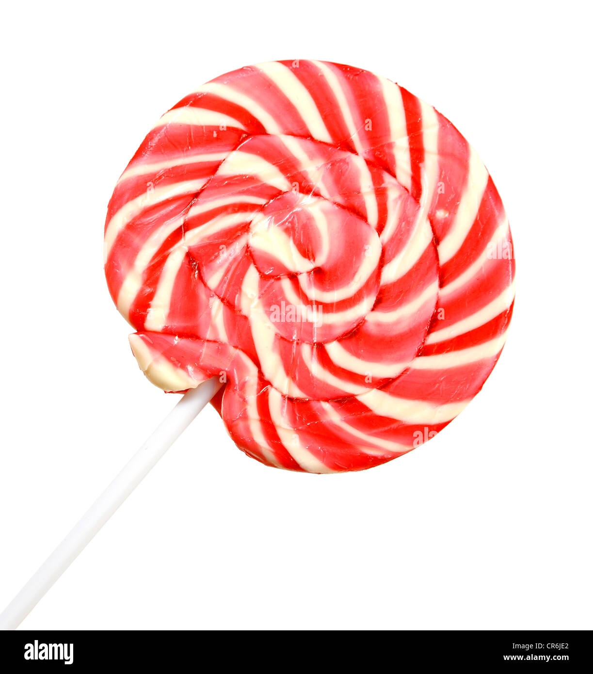 candy pink spiral lollipop isolated on white background Stock Photo - Alamy
