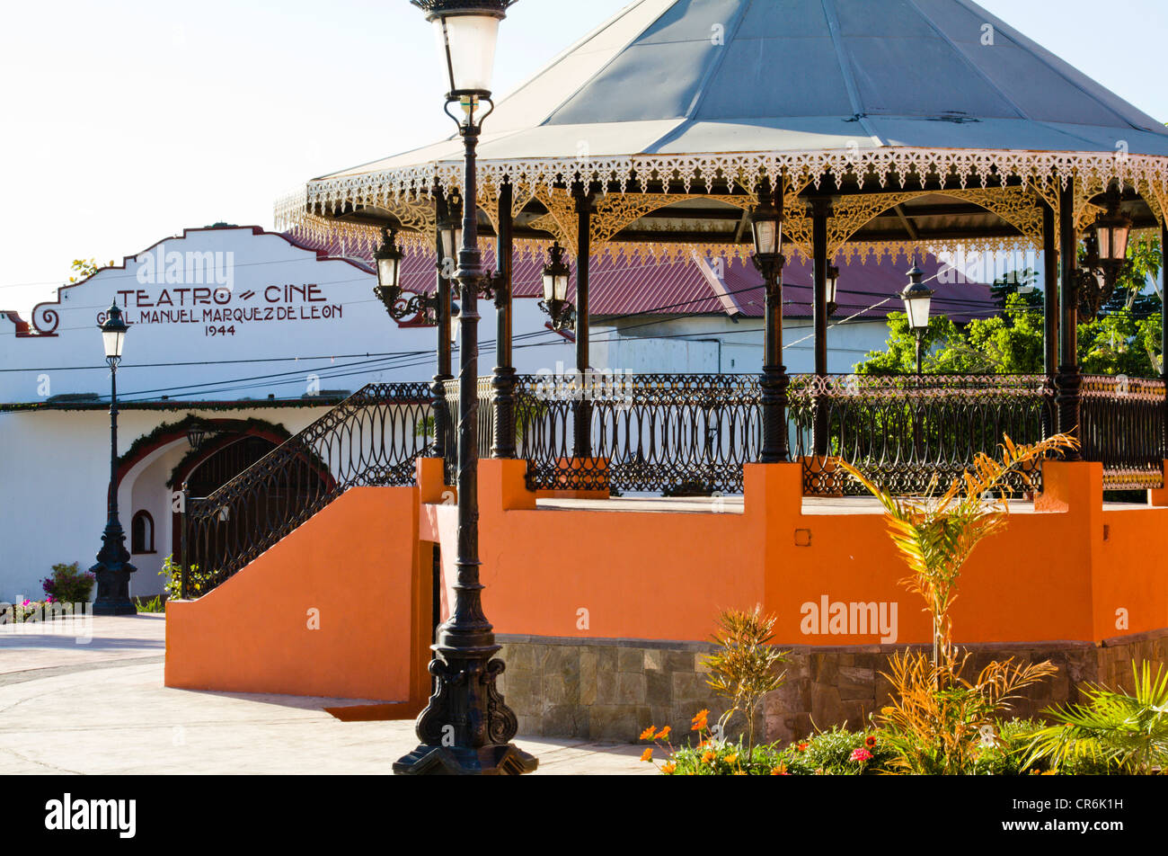 Bandstand and theater in zocolo in "Todos Santos" Baja Mexico Stock ...