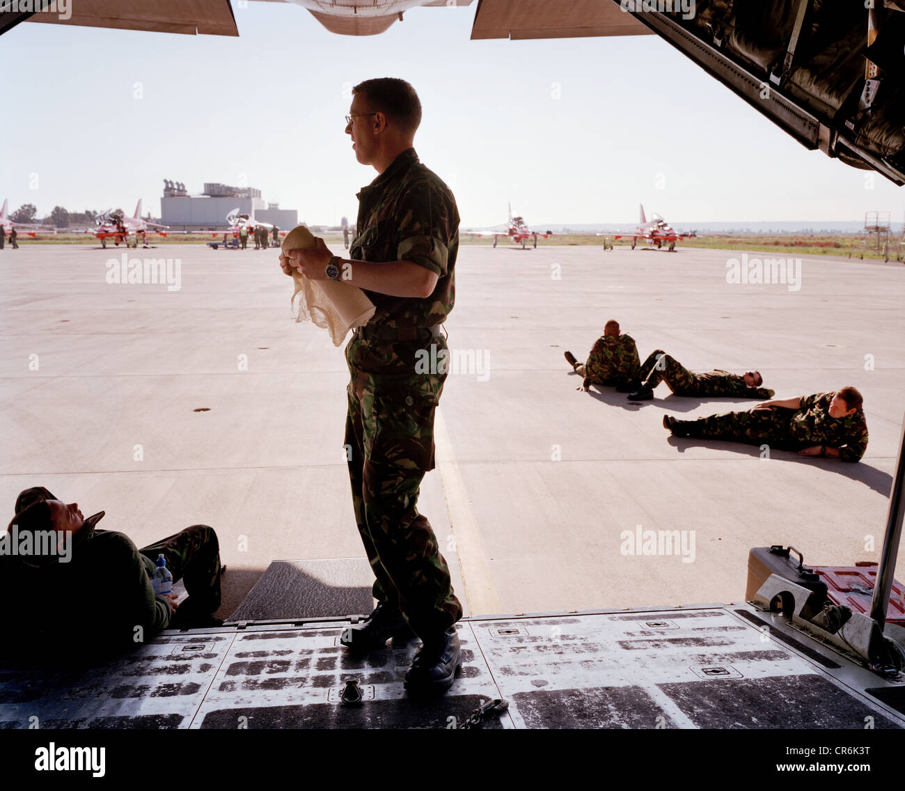 Engineering ground staff of the Red Arrows, Britain's RAF aerobatic ...