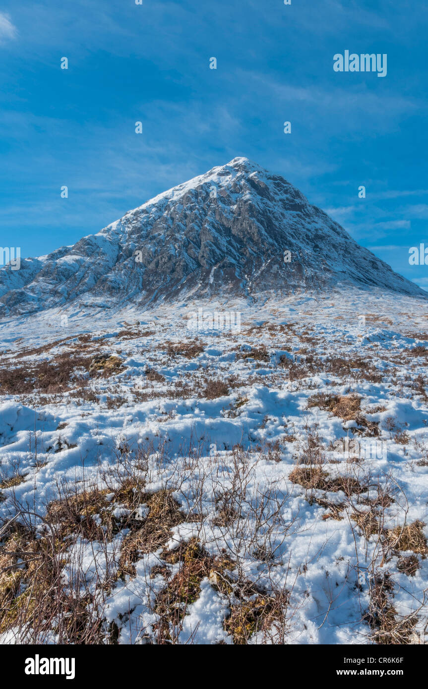 Ice covered Buachaille Etive Mor Glencoe Highland Scotland Stock Photo ...