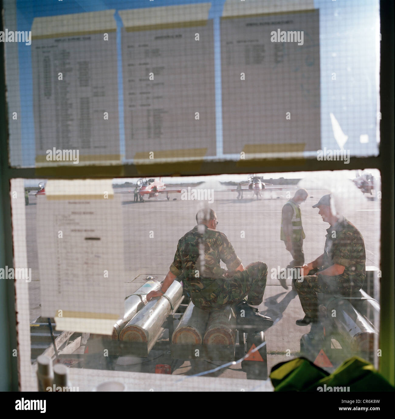 Engineering ground staff of the Red Arrows, Britain's RAF aerobatic ...