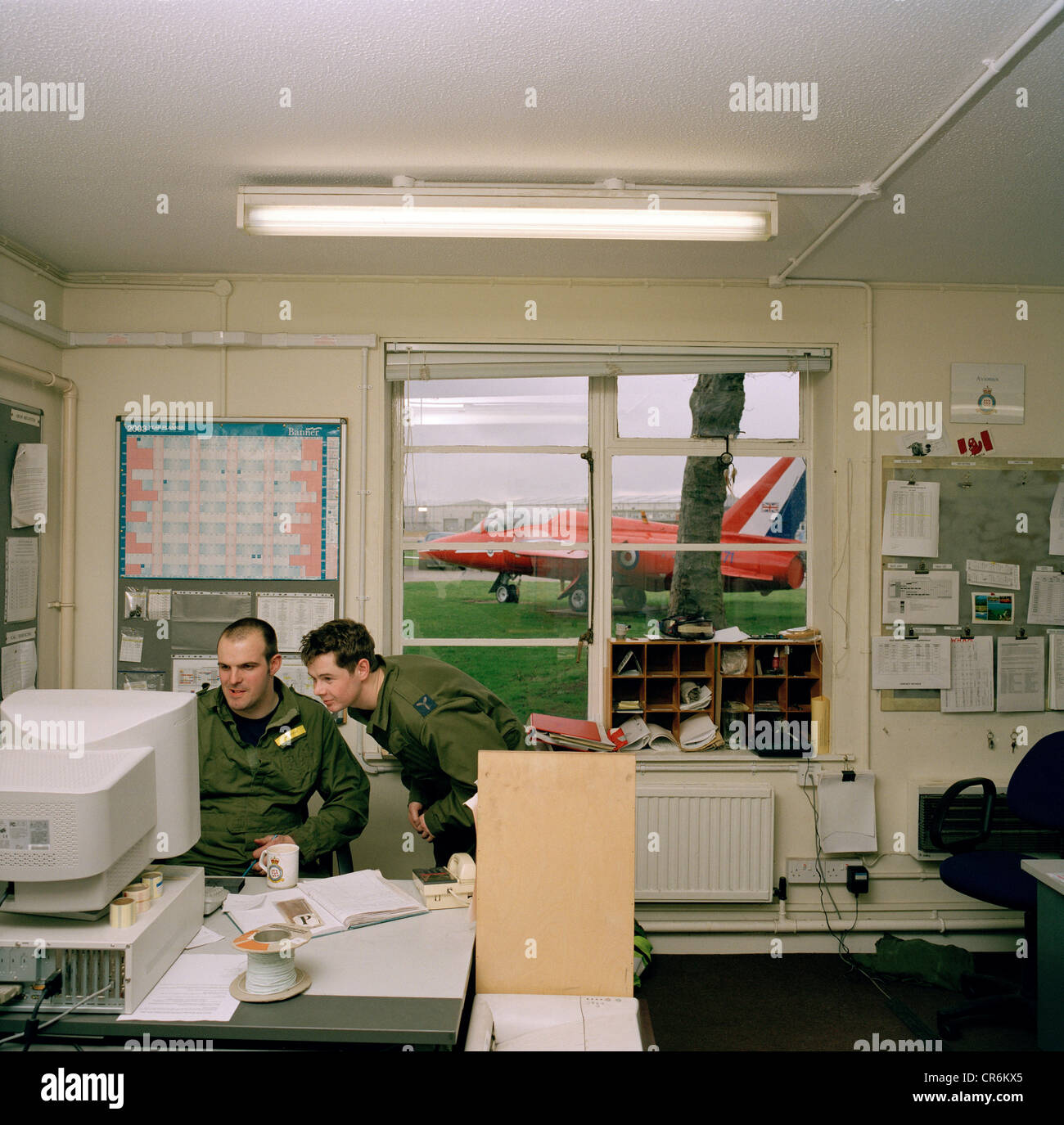 Engineering ground staff of the Red Arrows, Britain's RAF aerobatic ...