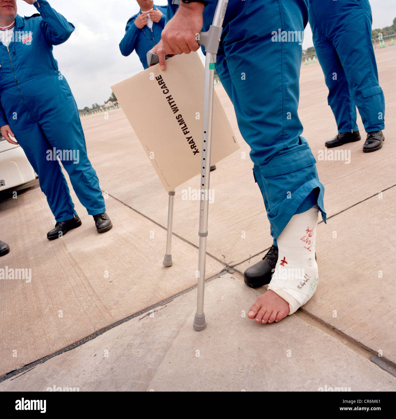 Engineering ground staff of the Red Arrows, Britain's RAF aerobatic ...