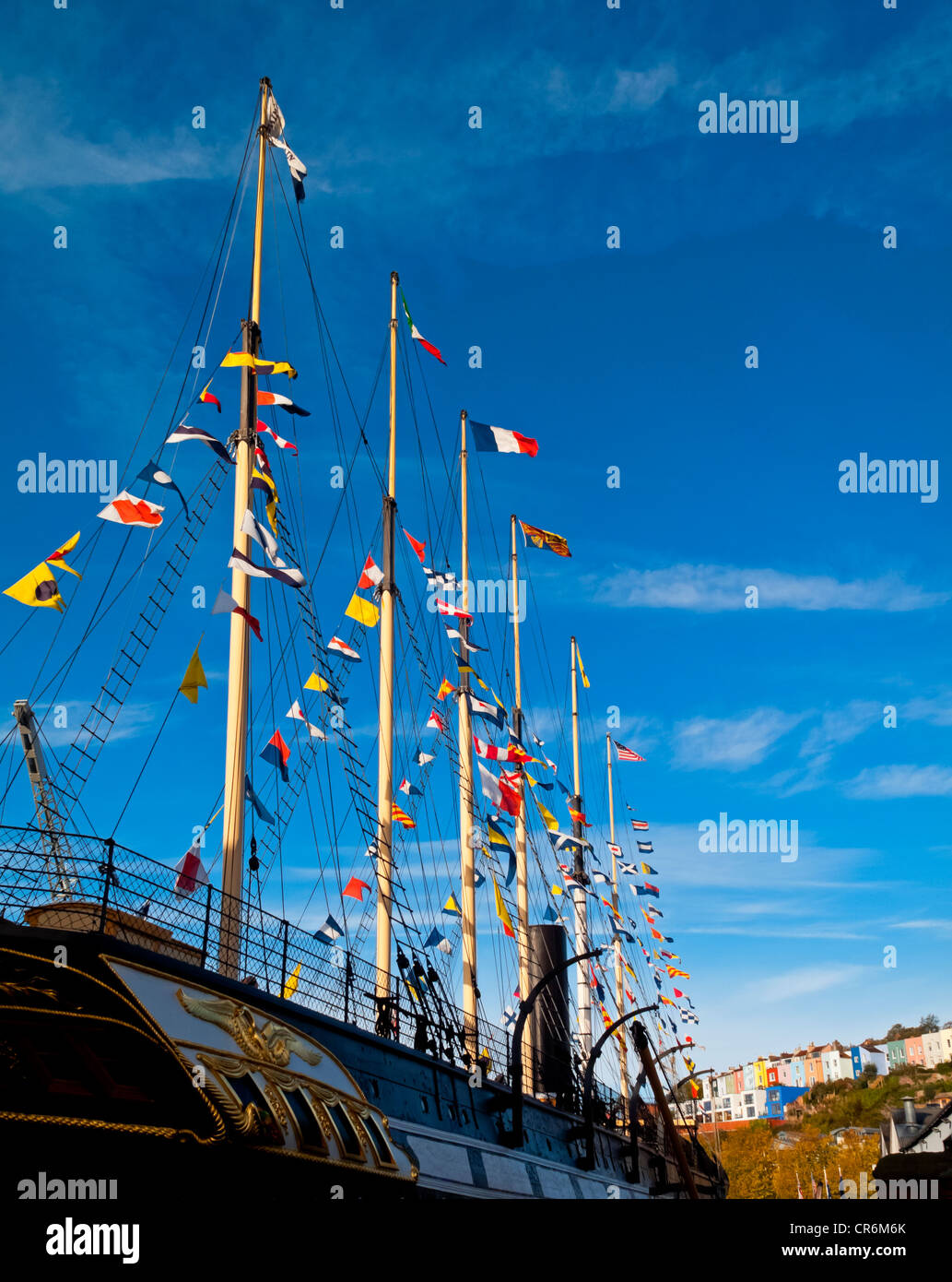 Detail of masts on the SS Great Britain built by Isambard Kingdom ...