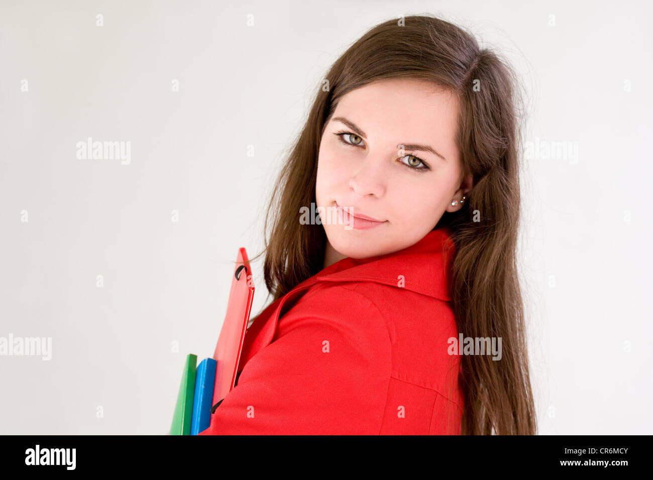 portraito of a confident very colorful cute young student Stock Photo ...