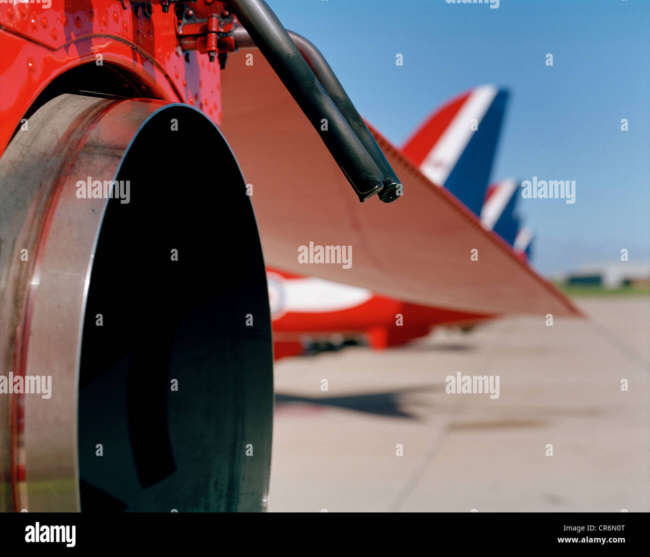 Exhaust jet pipe at rear of BAE Systems Hawk T.Mk.1 of the Red Arrows ...