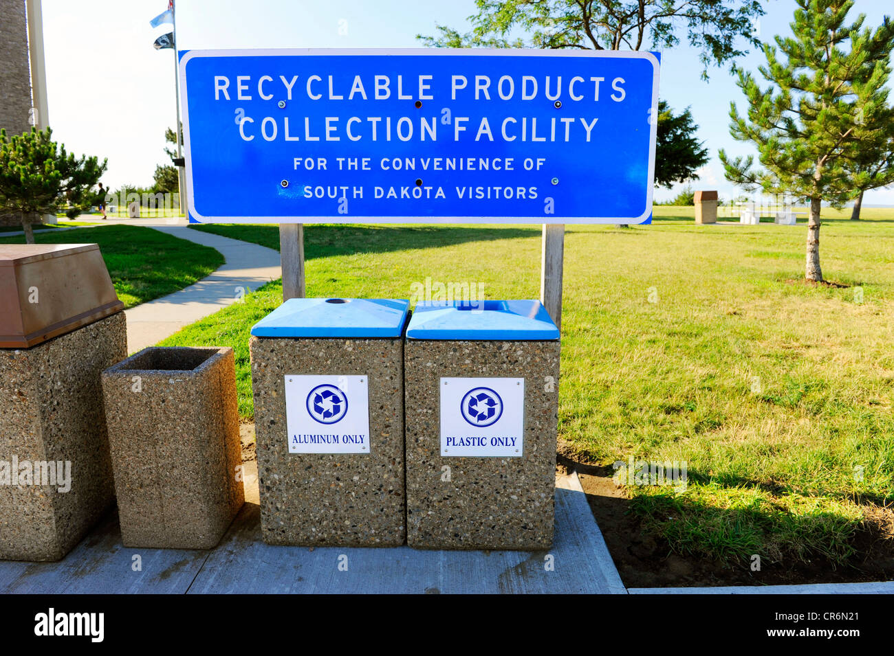 Recyclable bin collection center for aluminum and plastic Stock Photo ...