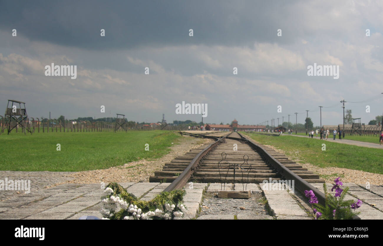 Auschwitz Birkenau concentration camp end of the rail road tracks Stock ...