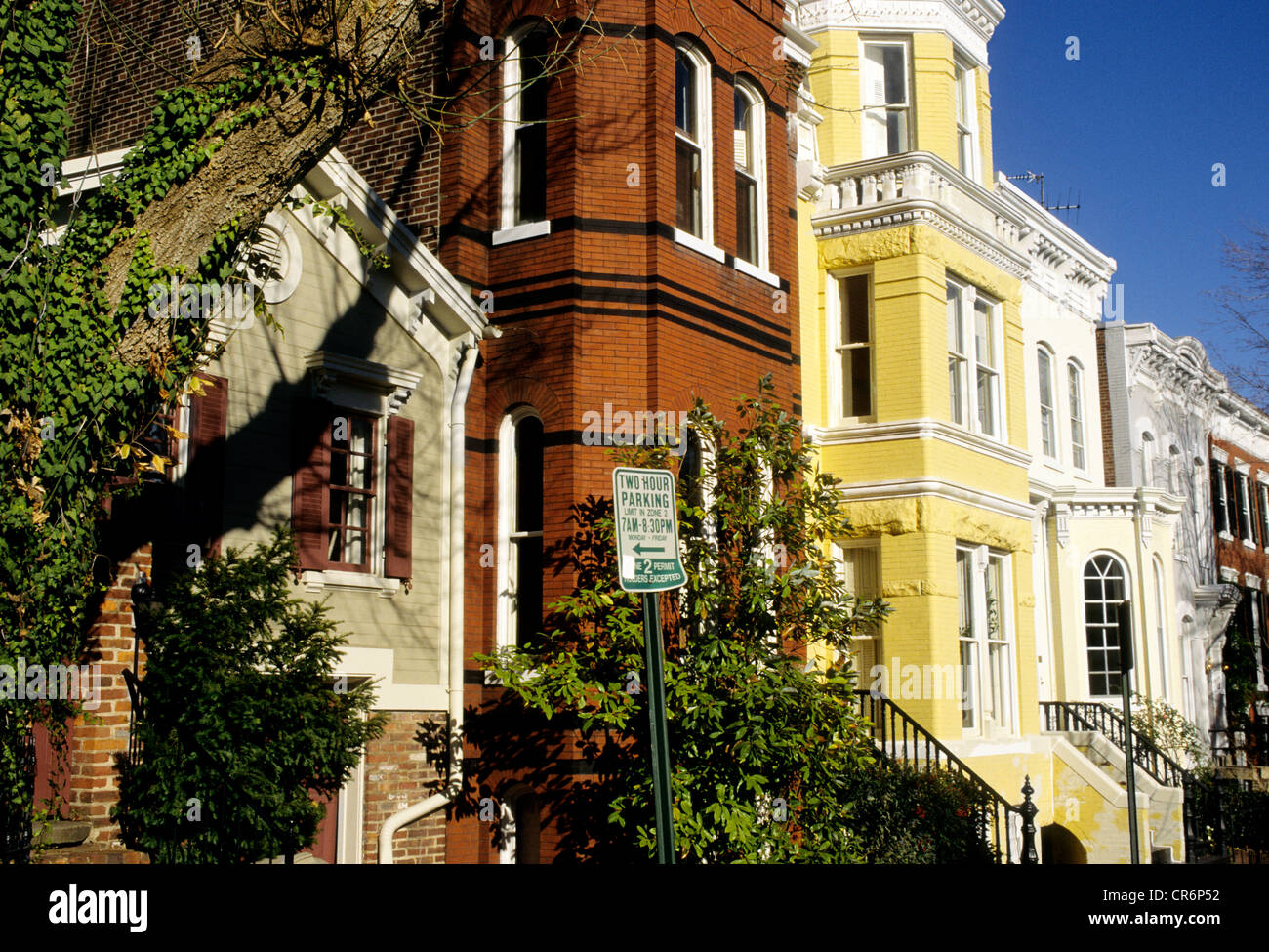 Washington DC Colorful Georgetown Row Houses Stock Photo - Alamy Washington DC Colorful Georgetown Row Houses Stock Photo - Alamy
