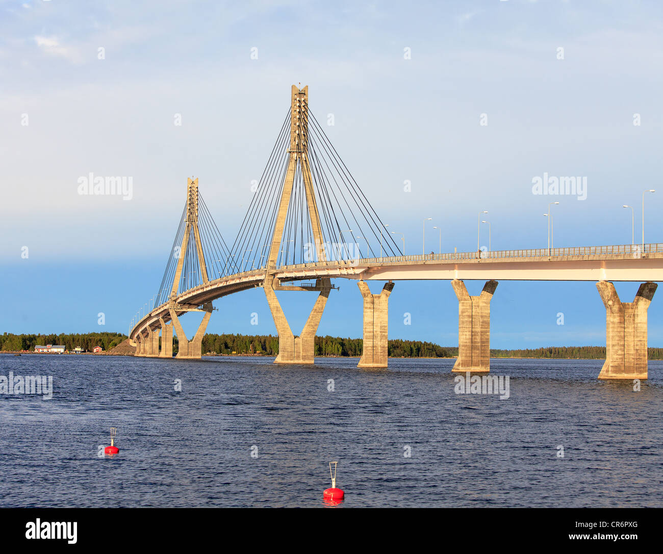 Cable-Stayed Bridge of Raippaluoto around Vaasa, Finland Stock Photo ...