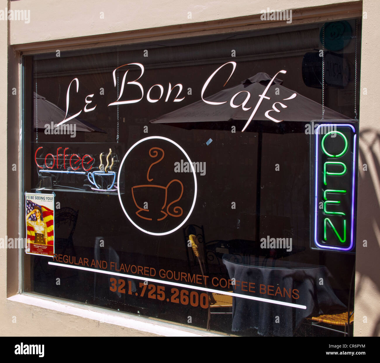 Le Bon Cafe in downtown Melbourne Florida on the Space Coast Stock ...