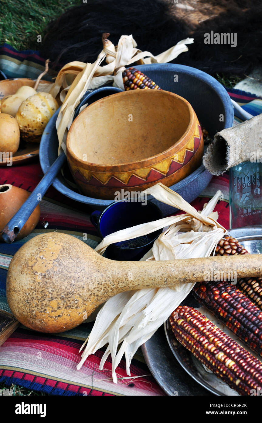 Native Indians' household items, USA Stock Photo - Alamy