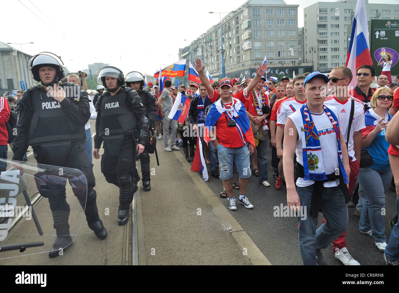 Russia fans at EURO 2012 Stock Photo - Alamy