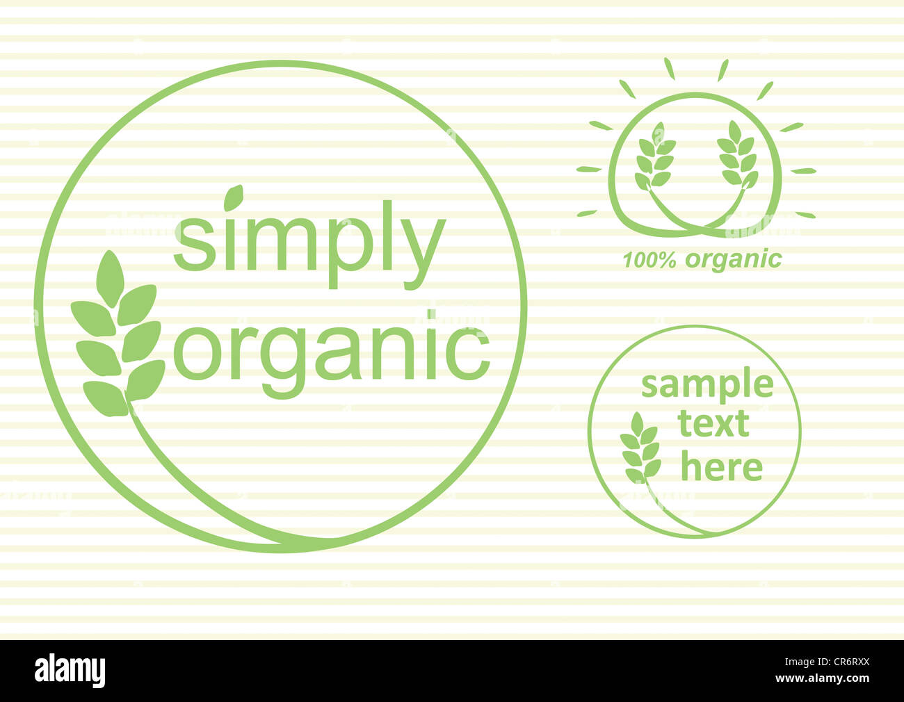Simply organic vector label, logo or sticker for products in green - 3 ...