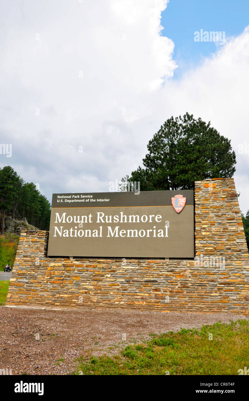 Entrance Sign to Mount Rushmore National Memorial Rapid City South ...