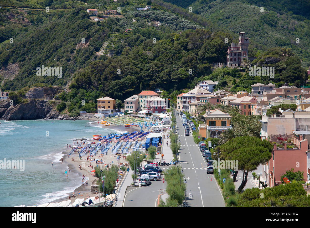 Village overview, Castello Fiori, Moneglia, Genoa Province, Liguria ...