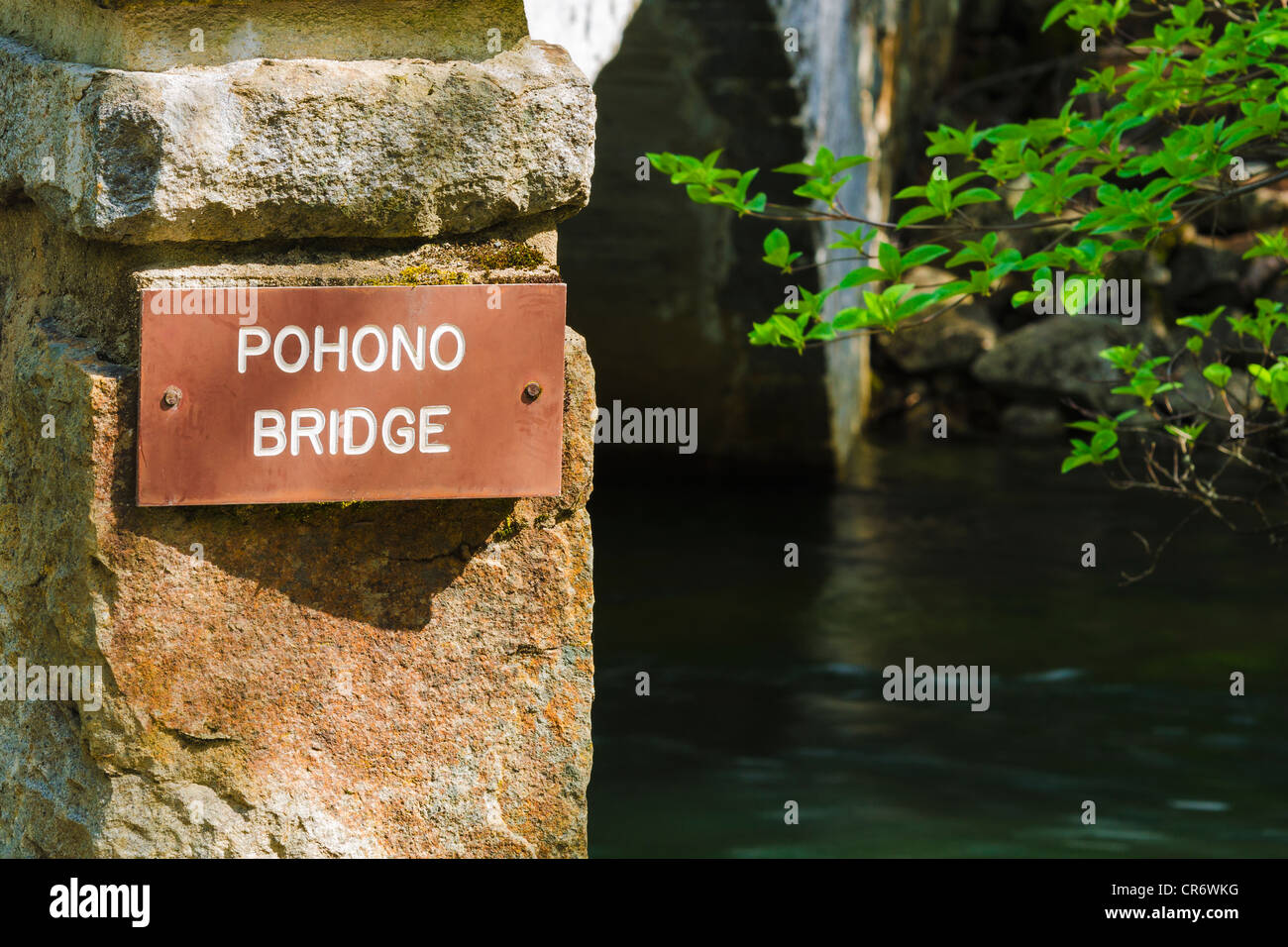 The Pohono Bridge over the Merced River, Yosemite National Park ...