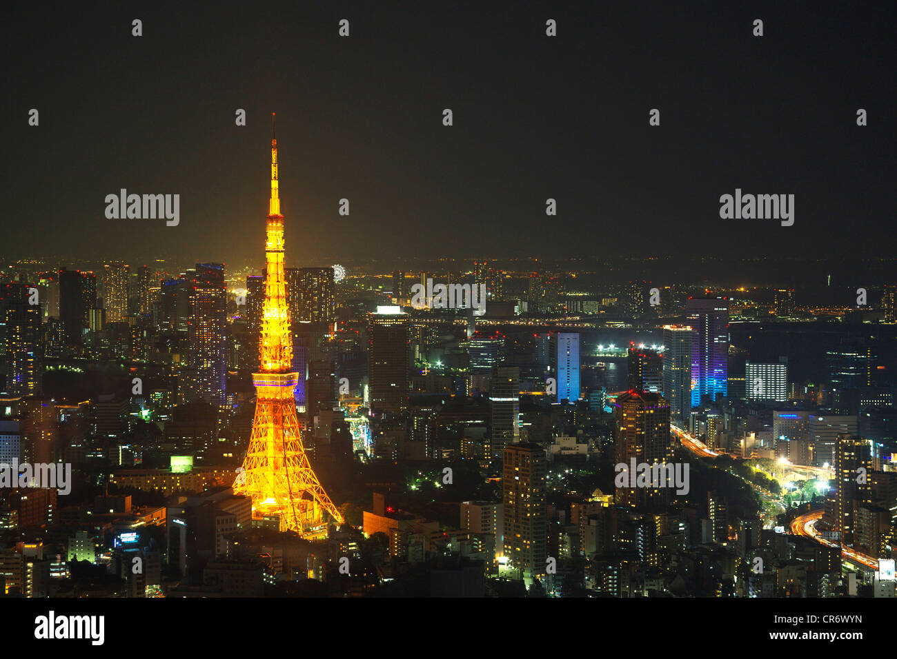 Tokyo tower in night cityscape Stock Photo - Alamy